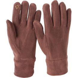 Fleecehandschuhe styleBREAKER "Einfarbige Touchscreen Fleece Handschuhe", Damen, braun (schokobraun), Obermaterial: 10% Elasthan EL. 90% Polyester PES., Modisch, Handschuhe