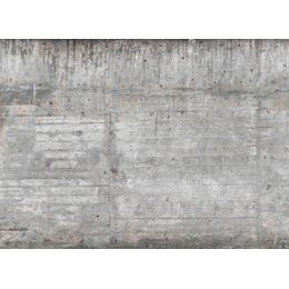 Livingwalls Fototapete LIVING WALLS "Designwalls Concrete Wall", grau, B:3,5m L:2,55m, Vlies, Tapeten, Vlies, Wand, Schr&auml;ge, Decke
