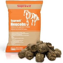 Supravit Heucobs f&uuml;r Pferde staubfrei | 20kg Pferdefutter | leckeres Heu gepresst in Pellets | gut geeignet f&uuml;r Allergiker | Auch ohne Einweichen zu verf&uuml;ttern