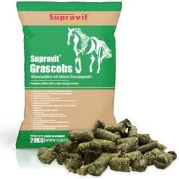 Supravit Grascobs f&uuml;r Pferde 20kg | nat&uuml;rliche Graspellets als Heuersatz | Wiesencobs f&uuml;r Pferde mit hohem Energiegehalt | Pferdefutter Heucobs aus frischem Gras