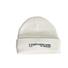 Hufeisenliebe Beanie M&uuml;tze wei&szlig;