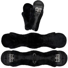 Equinate Kurzgurt Luke anatomisch Lammfell schwarz 80 cm