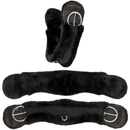 Equinate Western Mondgurt anatomisch Lammfell schwarz 85 cm