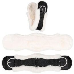 Equinate Westerngurt Classical anatomisch mit synthetischem Lammfell naturfarben 80 cm