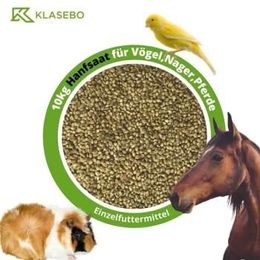 KLASEBO Hanfsaat, Hanfsamen, Futterhanf 10kg f&uuml;r V&ouml;gel, Nager und Pferde