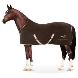 Equinate Abschwitzdecke Nevada aus Fleece mit Widerristpolster und Kreuzbegurtung braun 1,65 m
