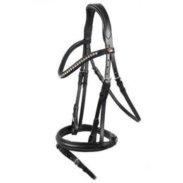 Hans Melzer Horse Equipment Hans Melzer Trense Valluhn schwarz/silber englisches Reithalfter WB EXTRA (KB-Kaltblut)