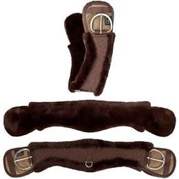 Equinate Western Mondgurt anatomisch mit synthetischem Lammfell braun 65 cm