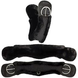 Equinate Western Mondgurt anatomisch mit synthetischem Lammfell schwarz 65 cm