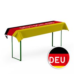 Tischdecke Biertisch "Deutschland" personalisierbar | mit Wunschtext | Biertischdecke waschbar | Werbeartikel f&uuml;r WM & EM | Eventausstattung gestalten