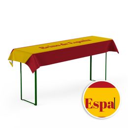 Tischdecke Biertisch "Spanien" personalisierbar | mit Wunschtext | Biertischdecke waschbar | Werbeartikel f&uuml;r WM & EM | Eventausstattung gestalten