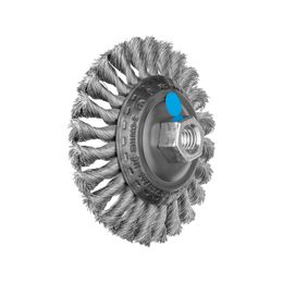 Pferd TOOLS Kegelb&uuml;rste gezopft KBG &Oslash; 115x15 mm M14 Edelstahl-Draht-&Oslash; 0,35 mm Winkelschleifer (1) (43315003)