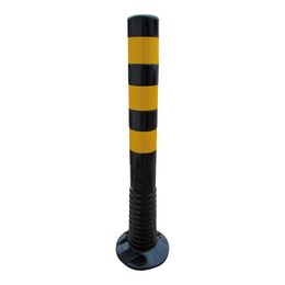 Schake Flexipfosten schwarz, selbstaufrichtend, &Oslash; 80mm, H&ouml;he: 750mm + 3 gelb refl. Streifen, inkl Befestigungsmaterial (412222BG)