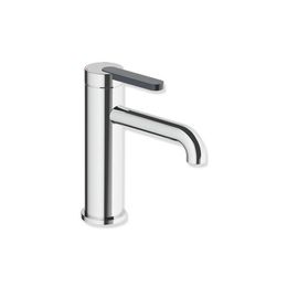 HEWI AQ477 Einhebel-Waschtischarmatur AQ1.12M1134092 Ausladung 130 mm, ohne Ablaufgarnitur, farbiger Griff, chrom / anthrazgrau