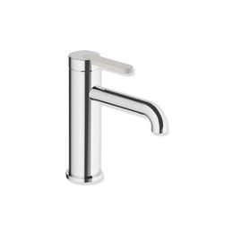 HEWI AQ477 Einhebel-Waschtischarmatur AQ1.12M1134097 Ausladung 130 mm, ohne Ablaufgarnitur, farbiger Griff, chrom / lichtgrau