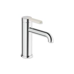 HEWI AQ477 Einhebel-Waschtischarmatur AQ1.12M1134099 Ausladung 130 mm, ohne Ablaufgarnitur, farbiger Griff, chrom / reinwei&szlig;