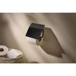 Hansgrohe AddStoris S Toilettenpapierhalter 41783670 mit Deckel, matt schwarz