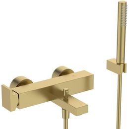 Ideal Standard Extra Wannenarmatur BD514A2 Aufputz, mit Handbrause-Set, brushed gold