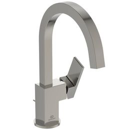 Ideal Standard Extra Waschtisch-Einhebelmischer BD504GN 90x245x307 mm, hoher Auslauf, mit Ablaufgarnitur, silver storm