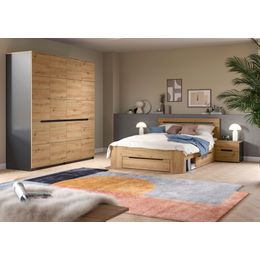 Schlafzimmer CANU 4-teilig Grau, Eiche Artisan