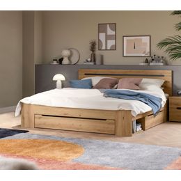 Bett CANU Eiche Artisan ca. 180x200 cm mit Stauraum
