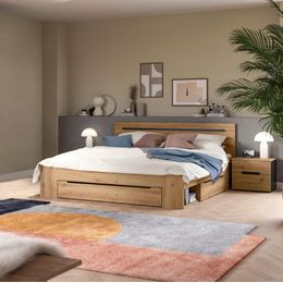 Schlafzimmer CANU 3-teilig Grau, Eiche Artisan