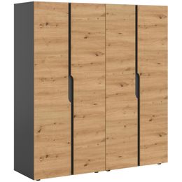 Dreht&uuml;renschrank ANGA Eiche Artisan, Anthrazit