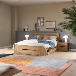 Schlafzimmer CANU 3-teilig Eiche Artisan, Grau