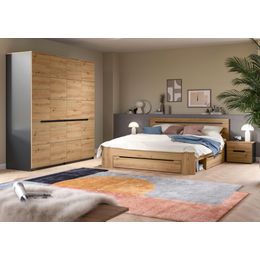 Schlafzimmer 4-teilig Grau, Eiche Artisan