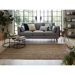 Teppich Flachgewebe ERME Boucl&eacute; Natur Jute 120x170 cm Braun nat&uuml;rlich puristisch zeitlos handgewebt Juteteppich formstabil KADIMA DESIGN