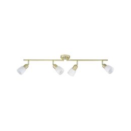 Brilliant Lampe Sofia Spotrohr 4flg messing/wei&szlig;-alabaster 4x D45, E14, 40W, geeignet f&uuml;r Tropfenlampen (nicht enthalten) Arme drehbar / K&ouml;pfe schwenkbar