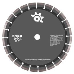 BAMATO Diamant-Trennscheibe 350 x 25,4 mm Diamanttrennscheibe f&uuml;r Beton, Stein, Granit, uvm. 10 mm Segmente