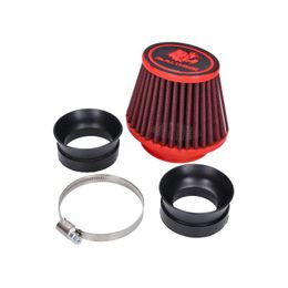 Luftfilter Malossi Red Filter E18 Racing 42 / 50 / 60mm gerade rot-schwarz f&uuml;r Dellorto PHBH, Mikuni, Keihin Vergaser