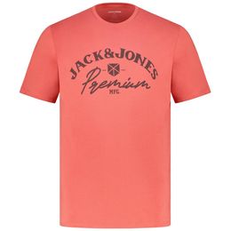 Jack & Jones Herren Gro&szlig;e Gr&ouml;&szlig;en | Jack&Jones T-Shirt mit Label-Print Farbe rot Gr&ouml;&szlig;e: 3XL