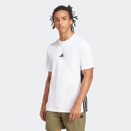 T-Shirt adidas Sportswear "M 3S SJ T", Herren, Gr. S, schwarz-wei&szlig; (wei&szlig;, schwarz), Obermaterial: 100% Baumwolle, normal, Rundhals, Shirts T-Shirt, mit Rundhalsausschnitt, aus Baumwolle, weiches Single Jersey