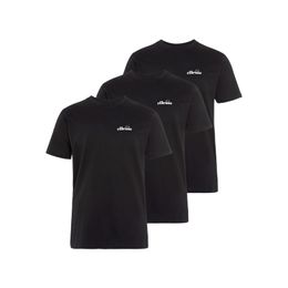 T-Shirt Ellesse "AZZINI TEE (3 PACK)", Herren, Gr. M, schwarz, Single Jersey, Obermaterial: 100% Baumwolle, Rundhals, Shirts T-Shirt