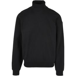 Rundhalspullover Urban Classics "Urban Classics Herren High Rib Neck Crew", Herren, Gr. M, schwarz, 80% Baumwolle, 20% Polyester, unifarben, oversize, herzf&ouml;rmiger Ausschnitt, Pullover Rundhalspullover