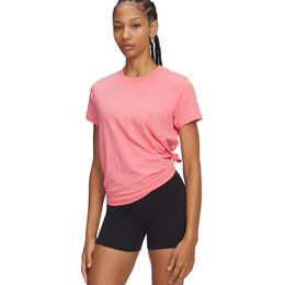T-Shirt Under Armour "UA RIVAL CORE SS", Damen, Gr. S, bittersweet pink,, wei&szlig;, Obermaterial: 57% Baumwolle, 38% Polyester, 5% Elasthan, Rundhals, Shirts T-Shirt, f&uuml;r Sportmode und aktive Freizeit, mit flexiblem Elasthan-Anteil