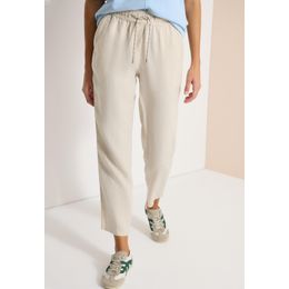 Stoffhose Cecil "Style Tracey", Damen, Gr. XXL (46), L&auml;nge 28, macadamia beige, Web, Obermaterial: 100% Leinen. Futter: 100% Baumwolle, unifarben, lang, Hosen Stoffhose, im Casual Fit und aus Leinen