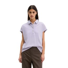 Marc O'Polo Poloshirt MARC O'POLO "aus weichem Single Jersey", Damen, Gr. L, dusty lavender, Obermaterial: 100% Baumwolle, unifarben, loose fit, normaler Saum, Shirts