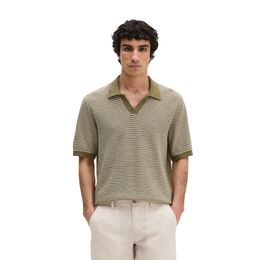 Marc O'Polo Poloshirt MARC O'POLO "aus Bio-Baumwolle und Leinen", Herren, Gr. XXL, fresh seaweed, Obermaterial: 87% Baumwolle, 13% Leinen, gestreift, regular fit, Rippb&uuml;ndchen, Shirts