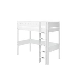Flexa Modulares Etagenbett, Hochbett, Halbhohes bett f&uuml;r Kinder - MDF und Kiefer, 90x200 cm, Mit Rutschfester Leiter