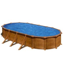 GRE Stahlwandpool-Set 'Mauritus' 375 x 730 x 132 cm mit Sandfilter und Sicherheitsleiter