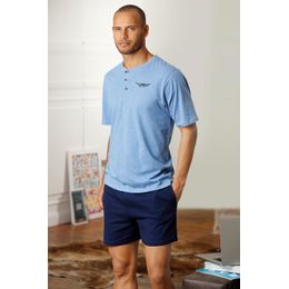 AUTHENTIC LE JOGGER Herren Pyjama blau-meliert-marine, Gr&ouml;&szlig;e 48/50