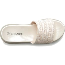 Vivance Damen Pantolette beige, Gr&ouml;&szlig;e 36