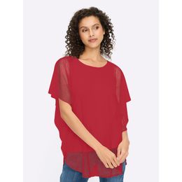 Heine Witt Damen Kurzarmshirt im Poncho-Stil, erdbeere, Gr&ouml;&szlig;e 42