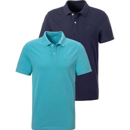 John Devin Herren Poloshirt t&uuml;rkis/navy, Gr&ouml;&szlig;e M (48/50)