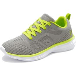 Lascana Damen Sneaker grau/lime, Gr&ouml;&szlig;e 38