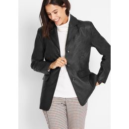 bonprix Lederimitat-Longblazer, schwarz, Gr.48, Wundersch&ouml;ner Lederimitat-Longblazer mit leichter TaillierungLederimitat