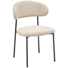 Mid.you Stuhl, Schwarz, Beige, Metall, Textil, Rundrohr, 53x80x57 cm, Esszimmer, St&uuml;hle, Esszimmerst&uuml;hle, Vierfu&szlig;st&uuml;hle